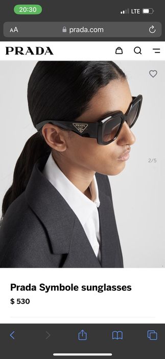 Vintage PRADA DIAMOND SYMBOLE TRIANGLE LOGO SQUARE SUNGLASSES | Grailed
