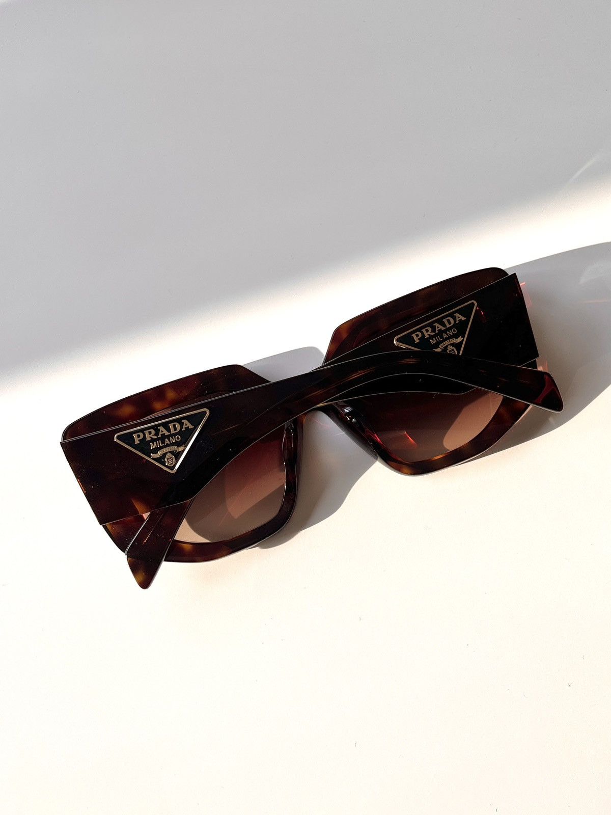 Vintage PRADA DIAMOND SYMBOLE TRIANGLE LOGO SQUARE SUNGLASSES | Grailed