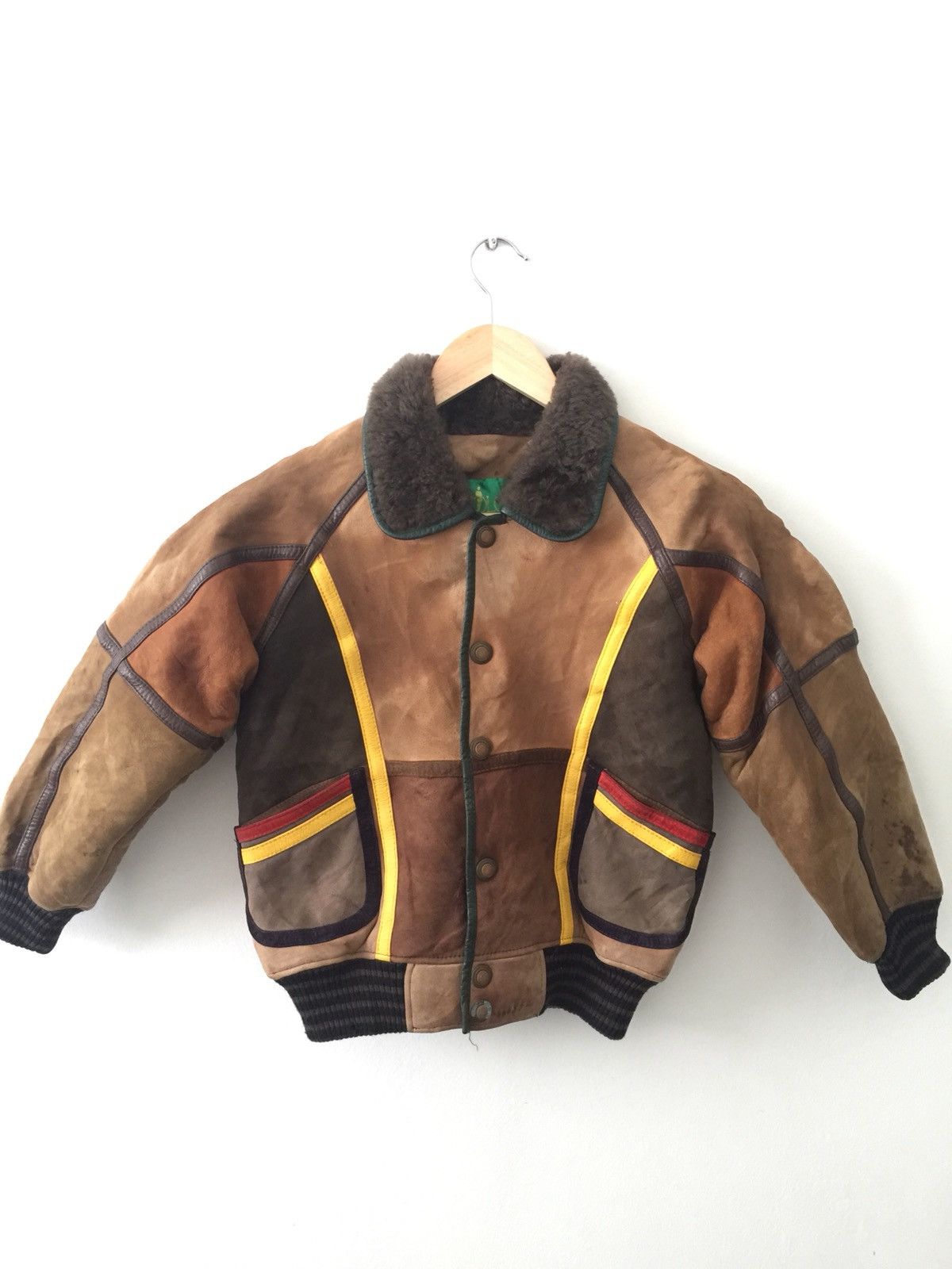 Designer × Leather Jacket Volcano Leather Kids Jacket | Grailed