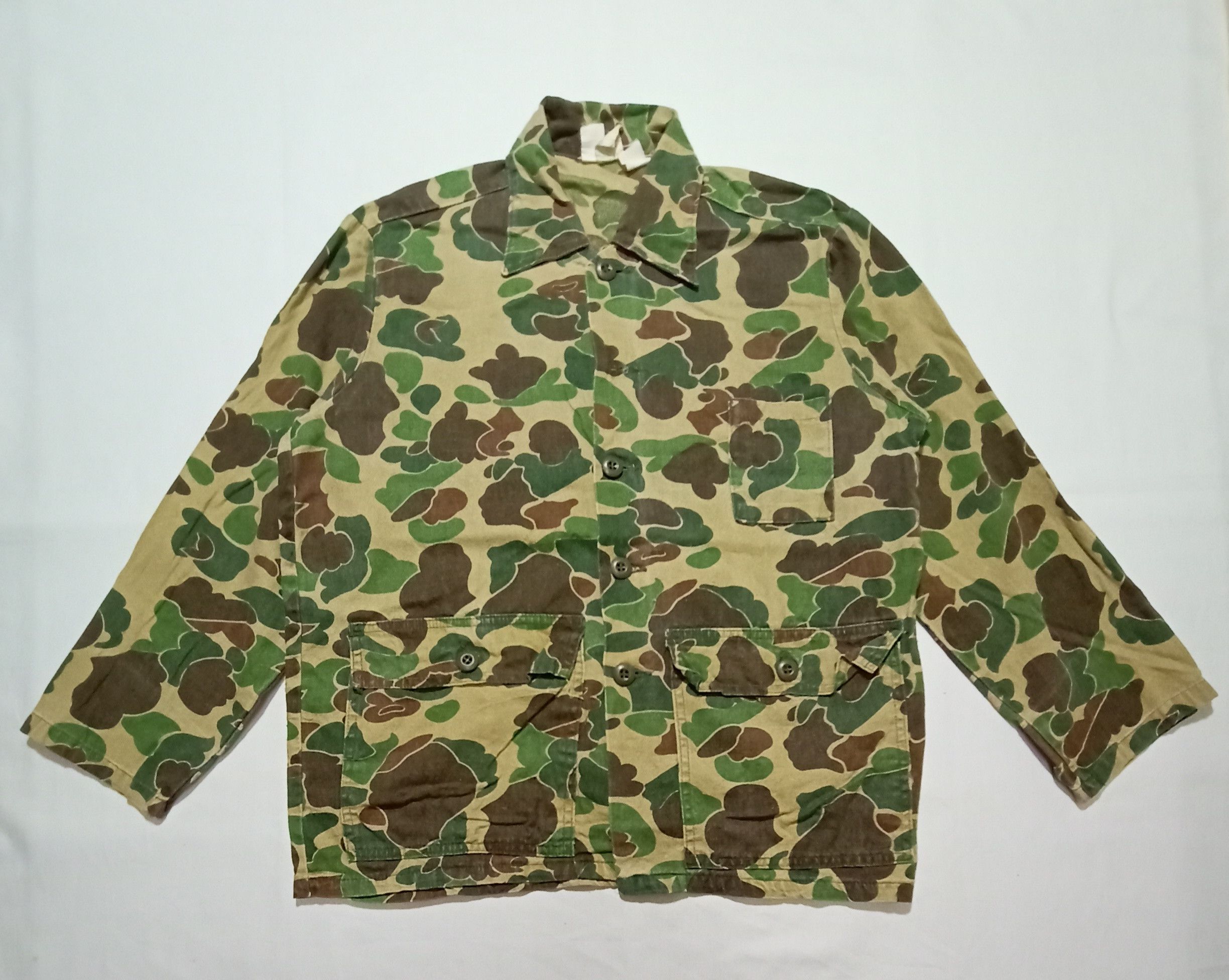 Camo × Military × Vintage 80s 90s Military Jacket Duck Camouflage ...