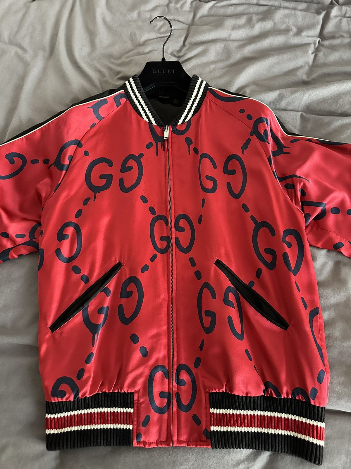 Gucci VERY RARE GUCCI GHOST BOMBER JACKET | Grailed