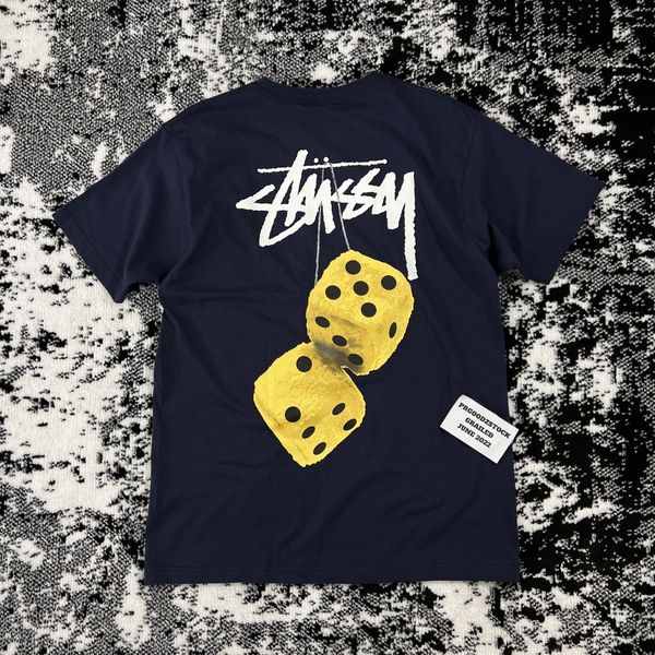 Stussy STUSSY FUZZY DICE TEE IN NAVY SIZE LARGE | Grailed