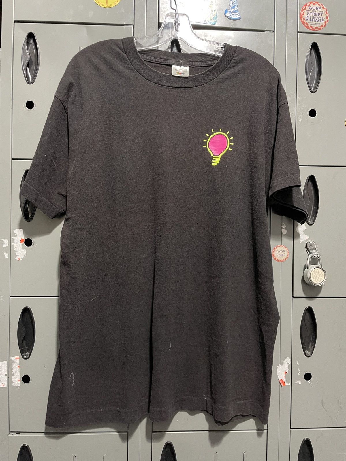 Vintage 90s Bright Idea light bulb neon art graphic tee | Grailed