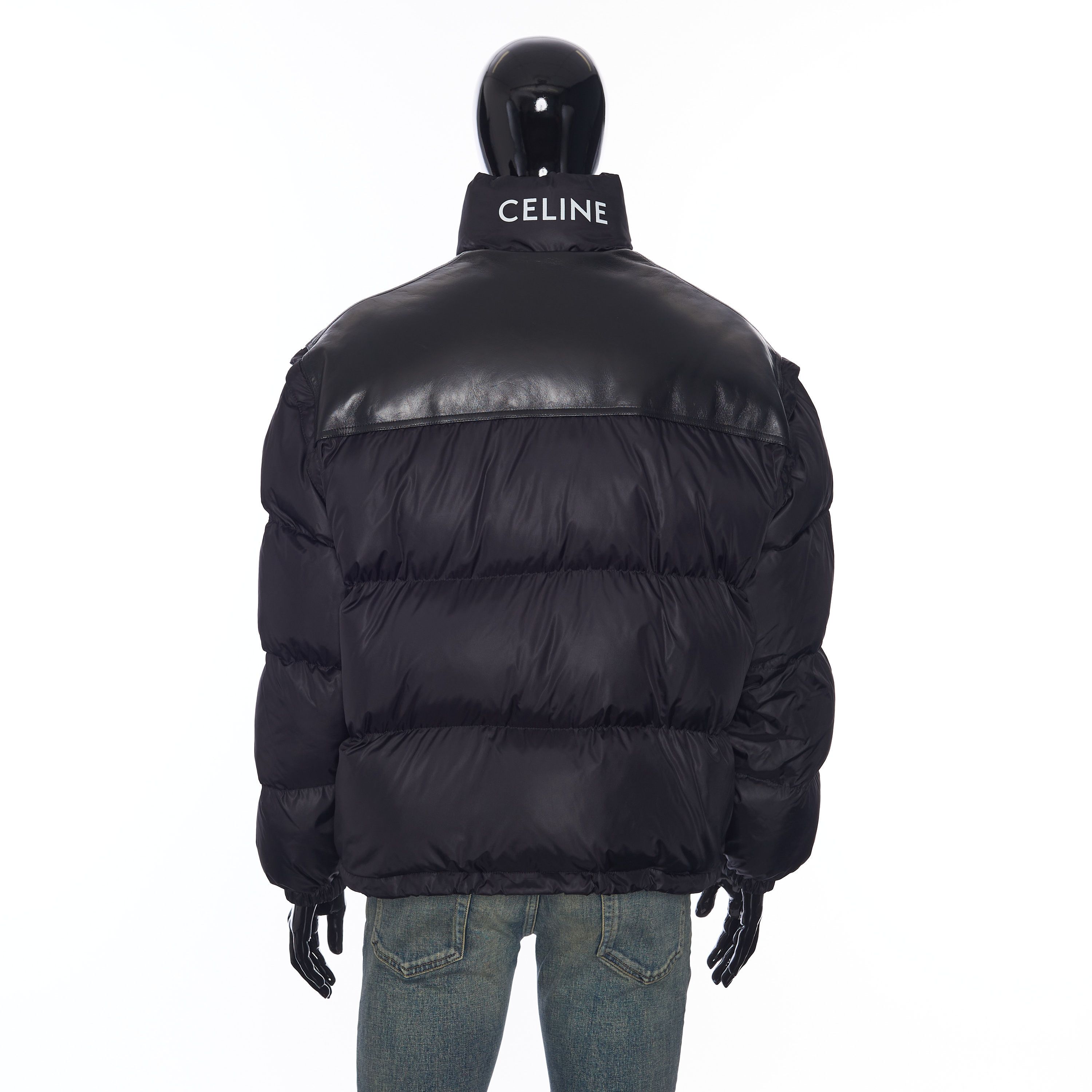 Celine Quilted Jacket In Lightweight Nylon With Leather Yokes | Grailed