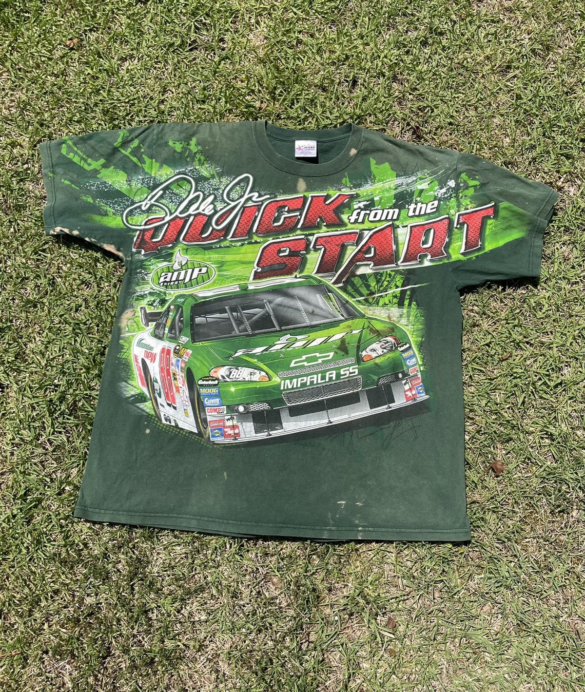 Chase Authentics × NASCAR × Vintage Vintage 90s Dale Jr All Over Print NASCAR Tee RARE | Grailed