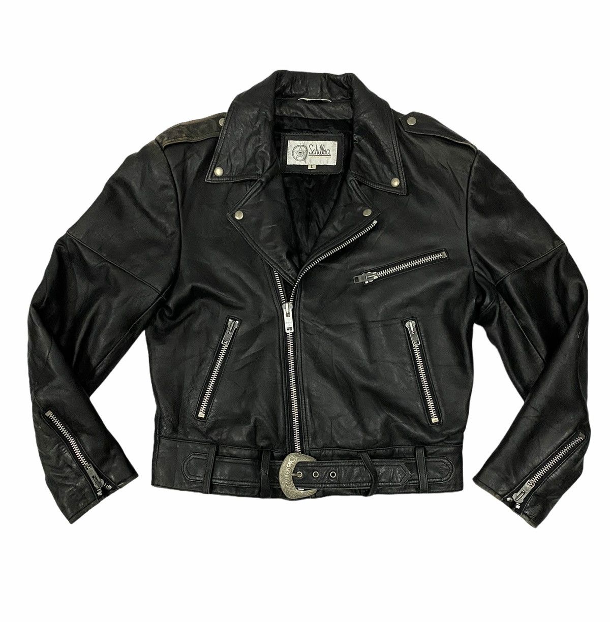 Sports Specialties Schillaci Leather Italy Double Collar Bikers Jacket ...