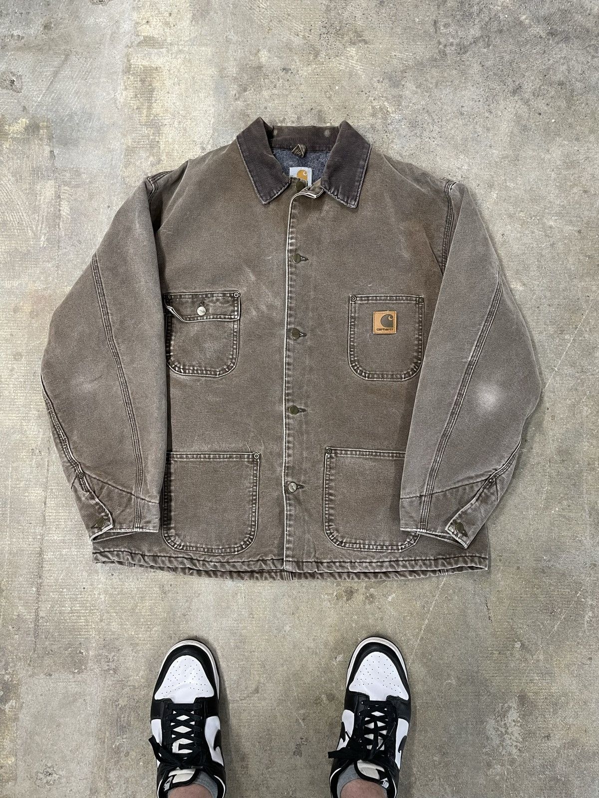 Vintage Vintage 90s Carhartt Faded Mocha Brown Chore Coat | Grailed