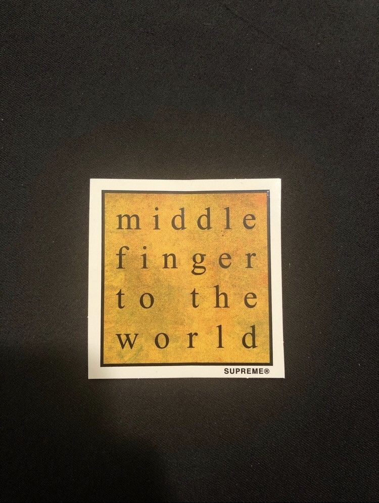 Supreme Supreme Middle Finger to the World Sticker | Grailed