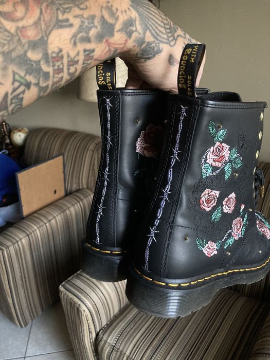 Vintage Barbed wire rose doc martens | Grailed