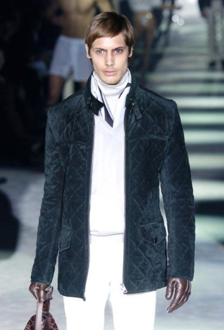 Gucci GUCCI Tom Ford 2004AW Backskin Leather Quilted Biker Jacket | Grailed