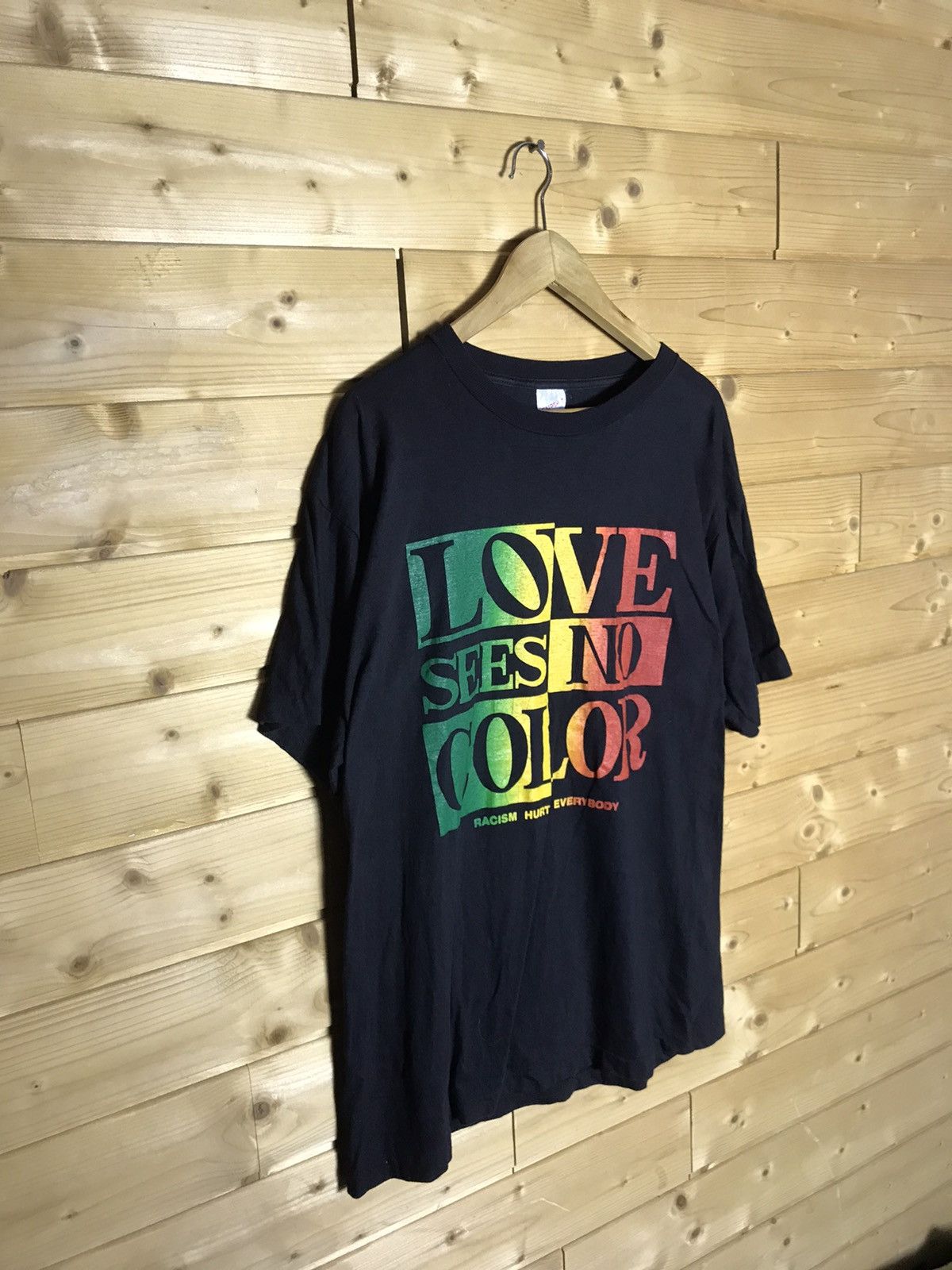 Vintage Vintage 90s Love sees no color single stitch t-shirt | Grailed