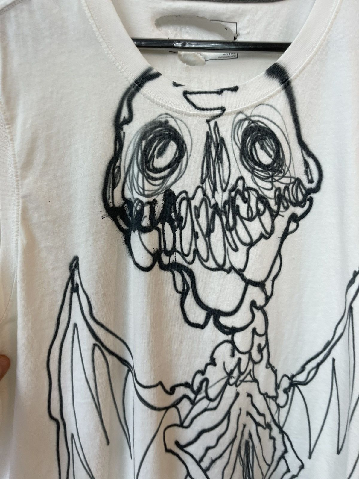 Custom × Vintage Custom 1/1 Drawn Skeleton Skull Devil Russian Artist ...