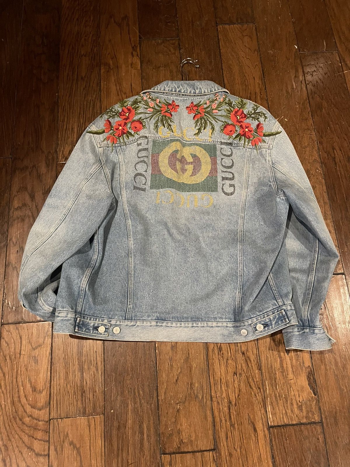 Gucci Gucci rose denim jacket | Grailed