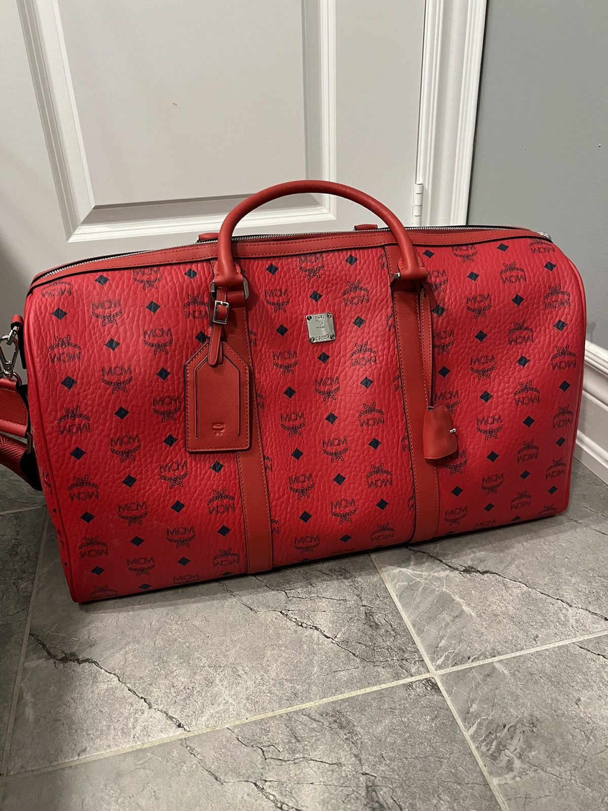 MCM RED MCM DUFFLE BAG | Grailed
