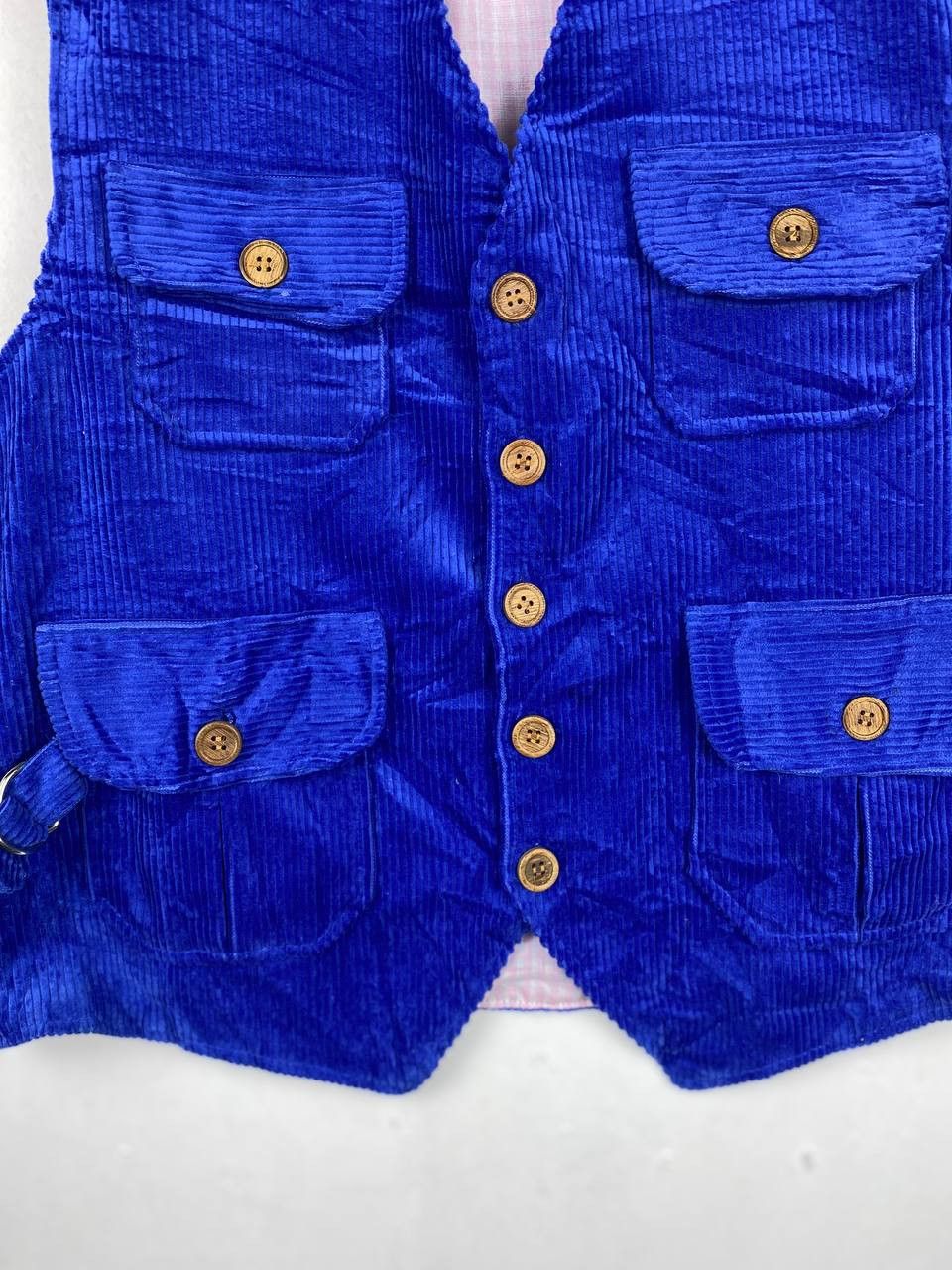 Japanese Brand vintage multipocket blue velvet vest nice design | Grailed