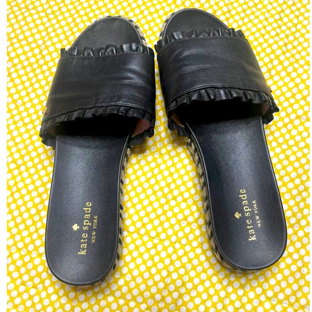 Kate Spade Kate Spade Zahara Leather Footbed Sandal Espadrille Slides ...