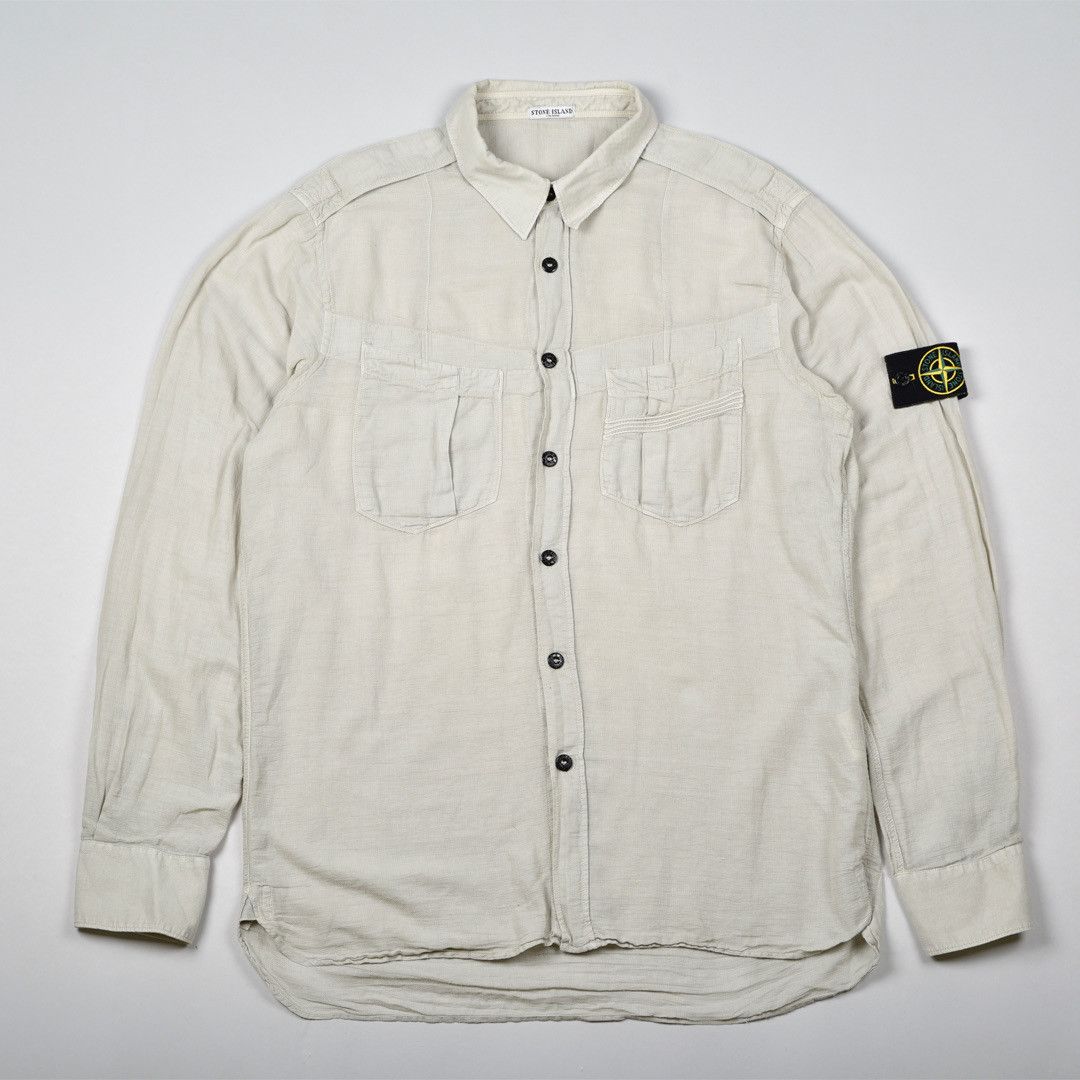 Stone Island Stone Island Vintage Linoflax Shirt Beige | Grailed