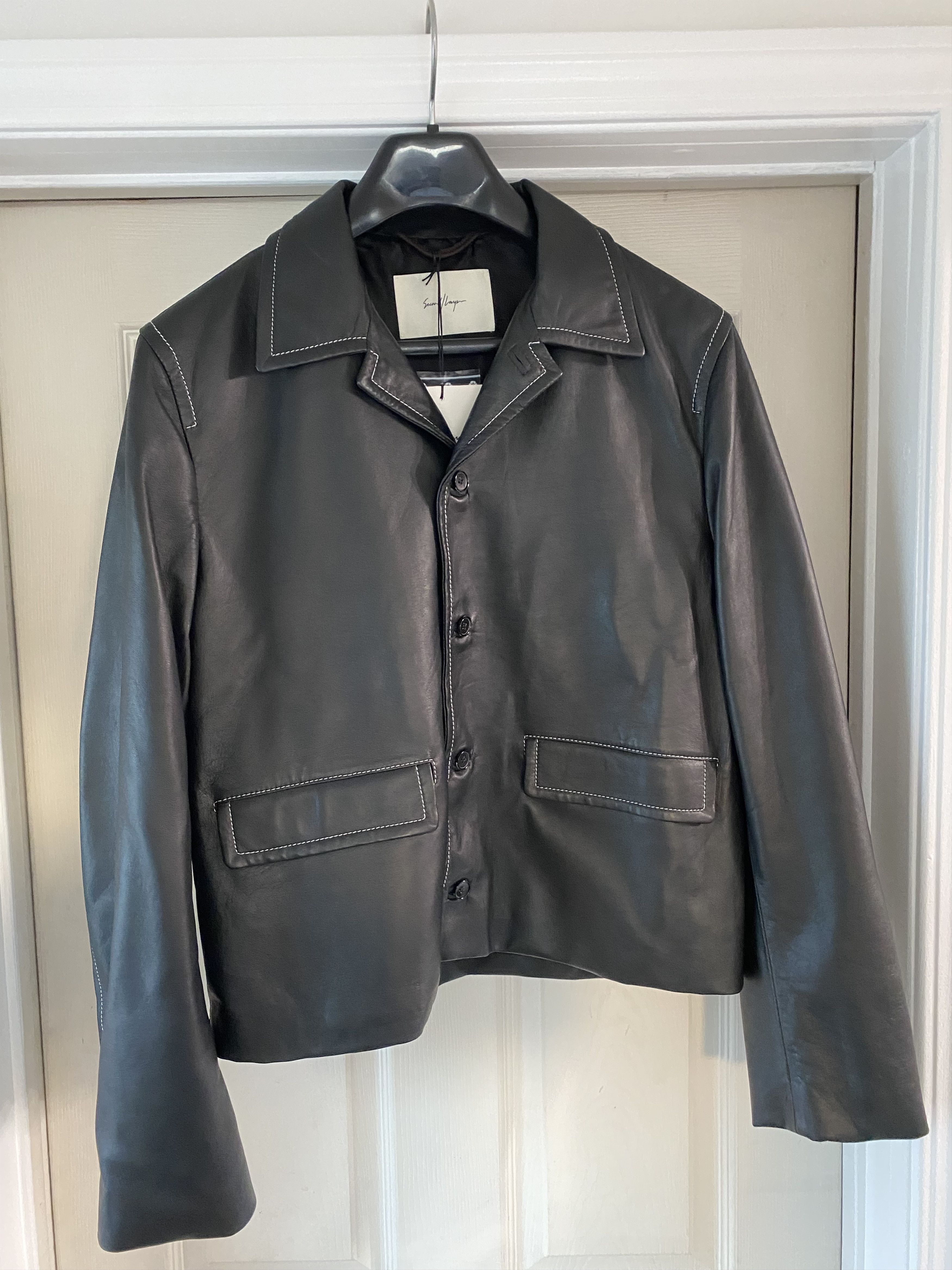 Second/Layer Mad Dog Contrast Stitch Leather Jacket | Grailed