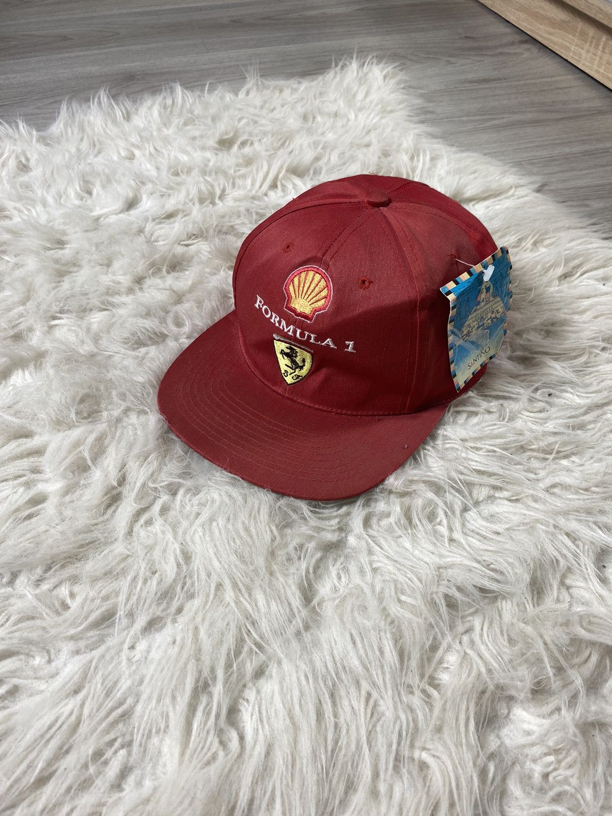 Ferrari × Formula 1 × Vintage Vintage Ferrari Shell Formula 1 Cap Black ...