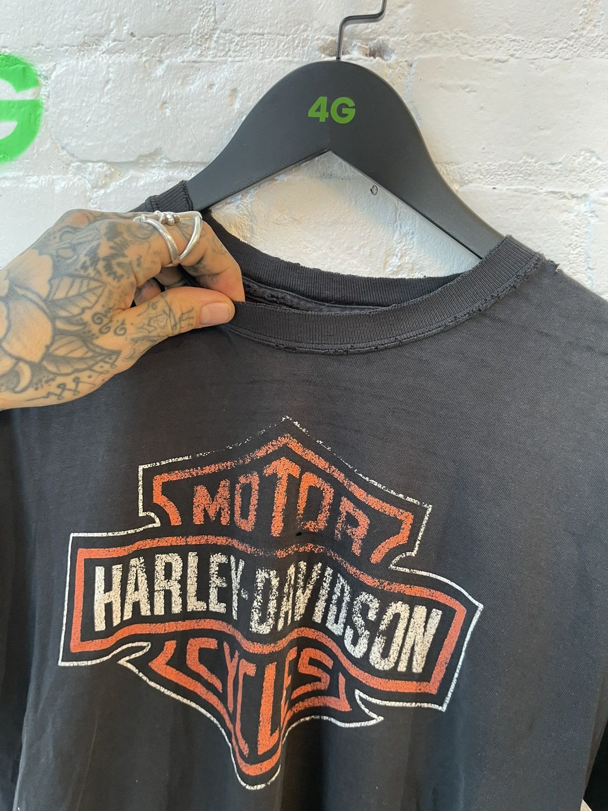 Harley Davidson × Vintage Vintage 90s THRASHED HARLEY DAVIDSON LOGO ...