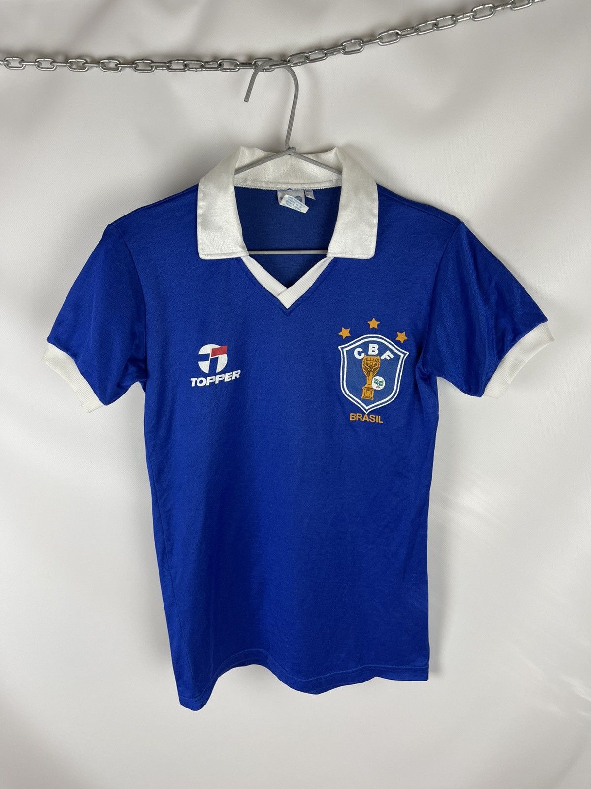 Jersey × Soccer Jersey × Vintage Topper Brazil 1985 1988 away soccer ...