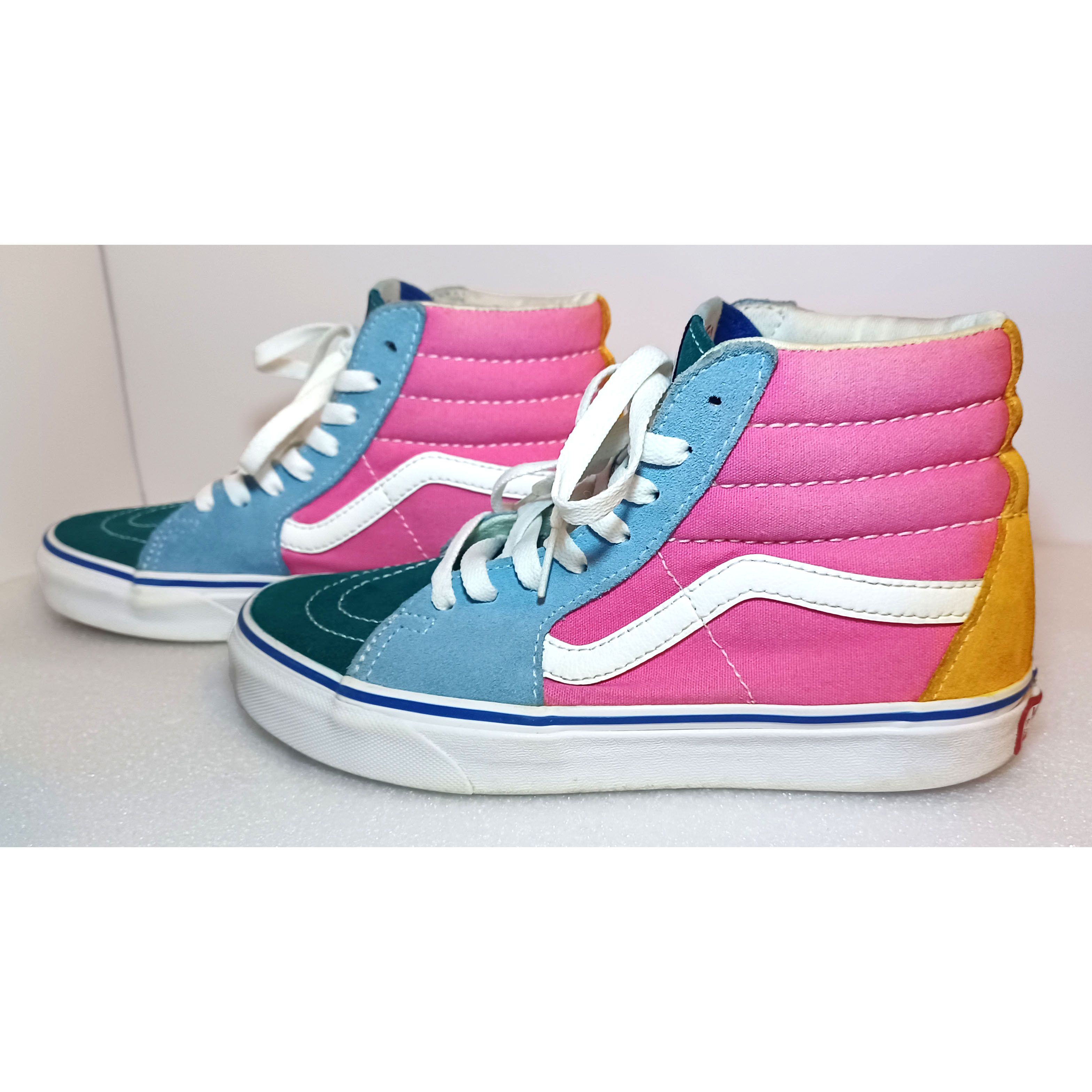 Vans VANS Retro Pink Blue Green Colorblock Sneakers Sz 4.5 M/ 6 W | Grailed