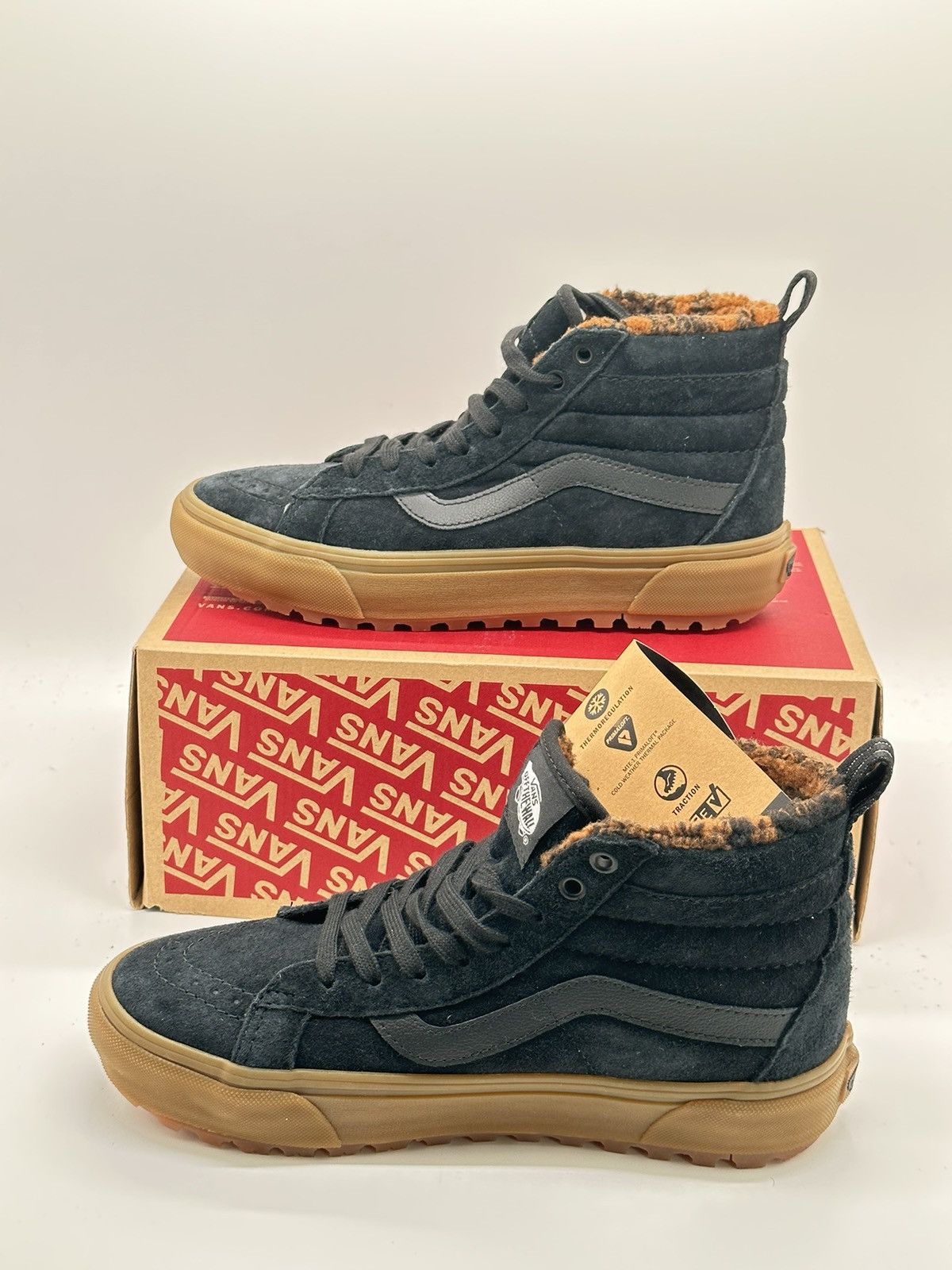 Vans Vans SK8-HI Black/Gum Suede Leather Sneaker Shoes Sz 7 New | Grailed