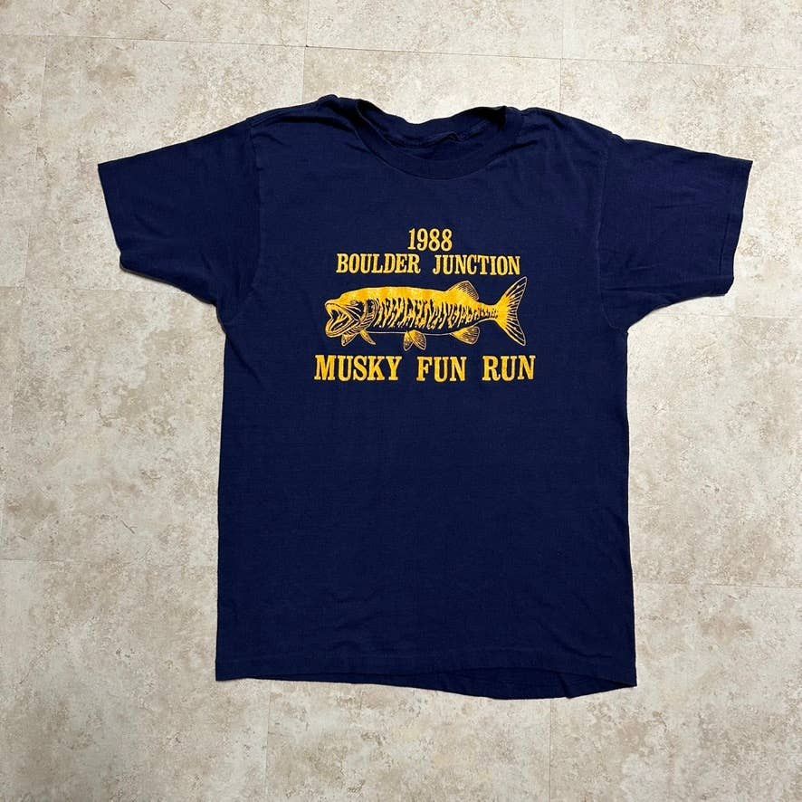Vintage Vintage 80s Boulder Junction Musky Fun Run 1988 T-shirt | Grailed