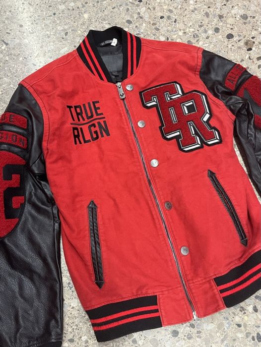 True Religion True Religion Varsity Jacket All Red XXL | Grailed