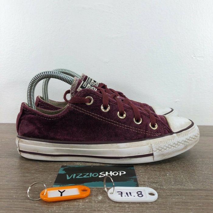 Converse Converse Chuck Taylor All Star Low Velvet Burgundy Womens 6 ...