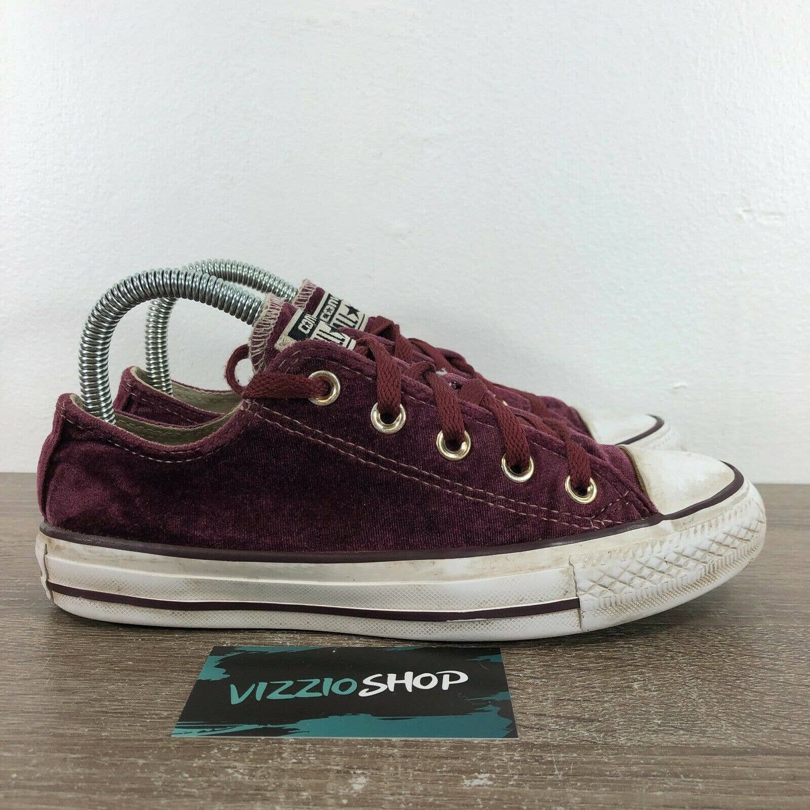 Converse Converse Chuck Taylor All Star Low Velvet Burgundy Womens 6 ...