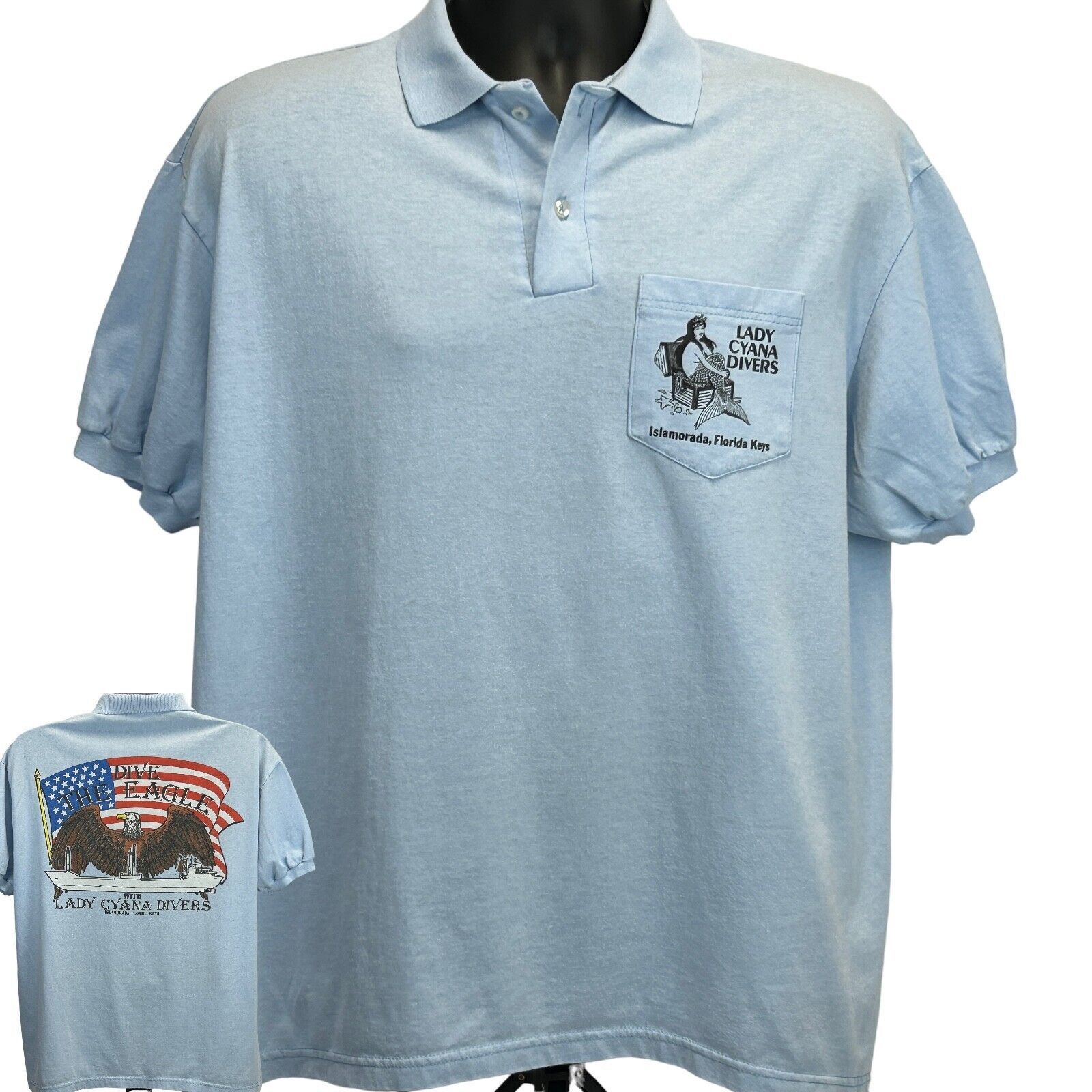 Vintage Lady Cyana Divers Vintage 90s Polo T Shirt Dive The Eagle L ...