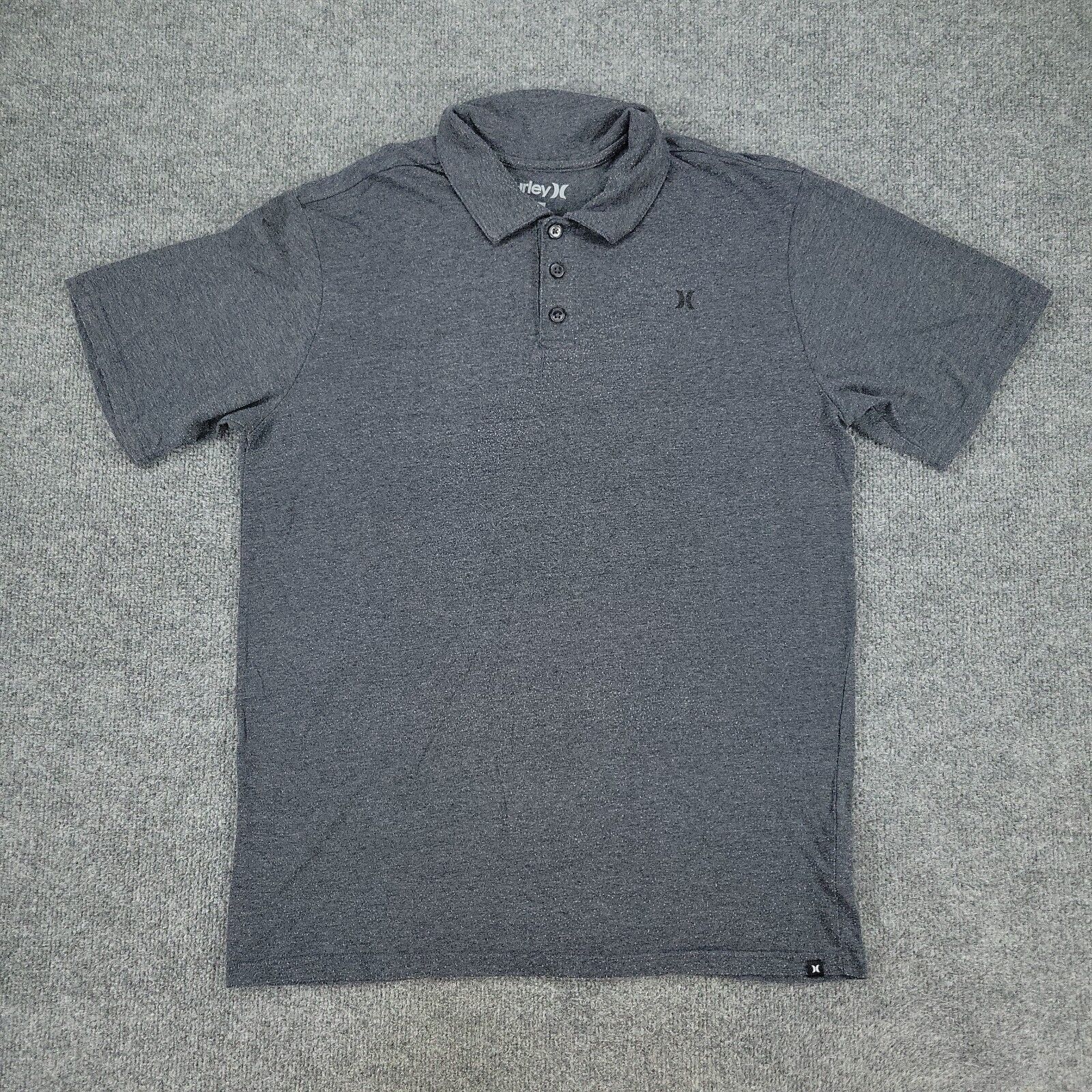 Hurley Hurley Polo Shirt Men Large Gray Short Sleeve Collared Graphic ...