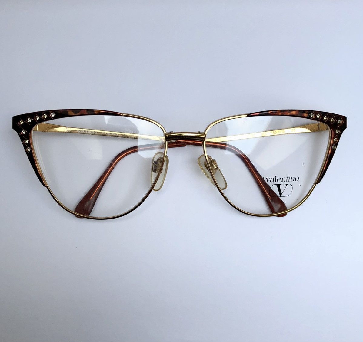 Valentino × Vintage Very Rare Valentino Garavani Frames Glasses Gold ...