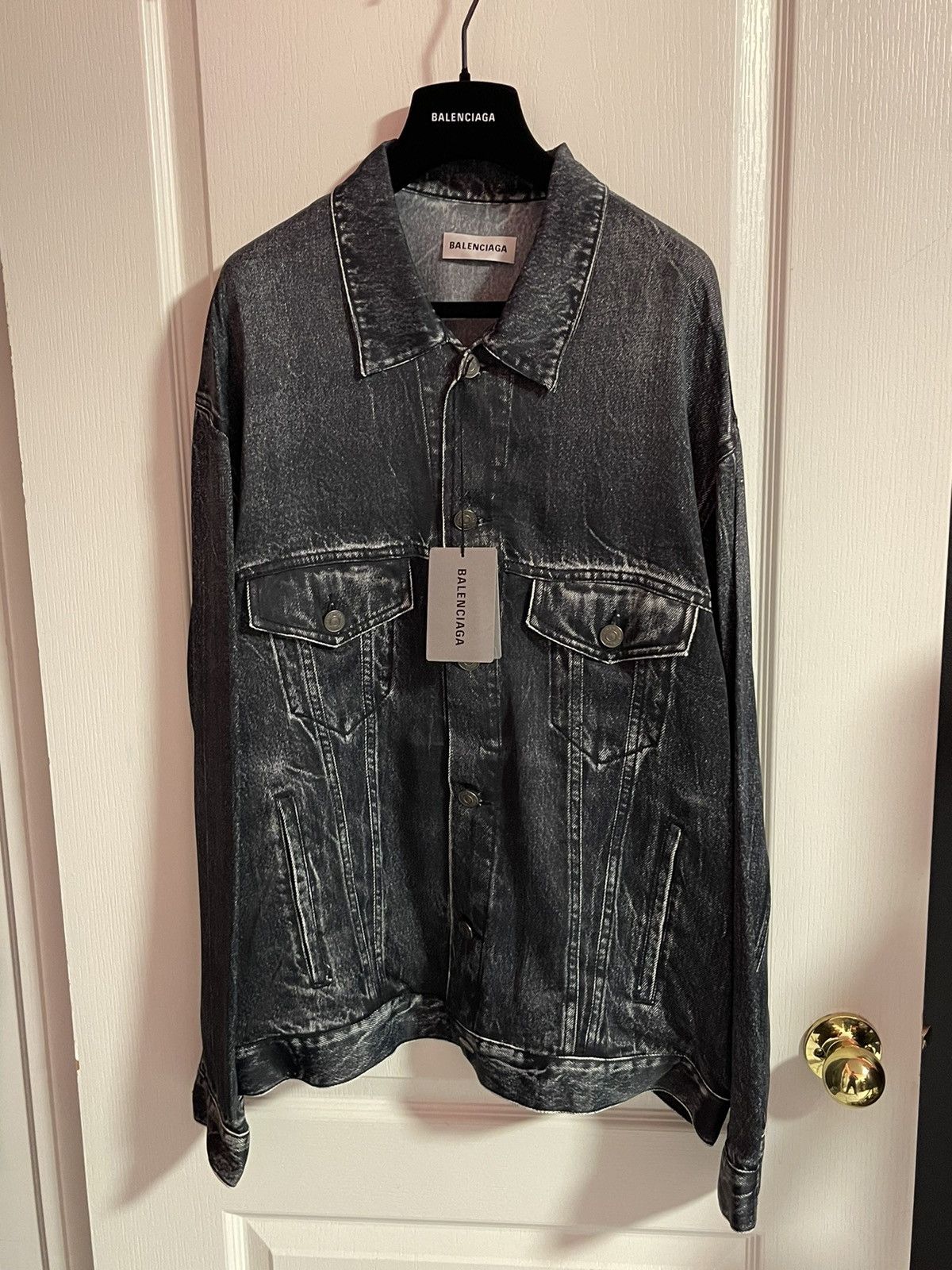 Balenciaga Balenciaga SS2020 Runway Trompe Loeil Viscose Denim Jacket ...