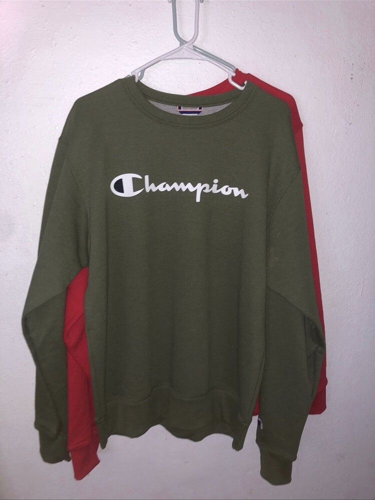 Champion Green Champion Logo Crewneck | Grailed