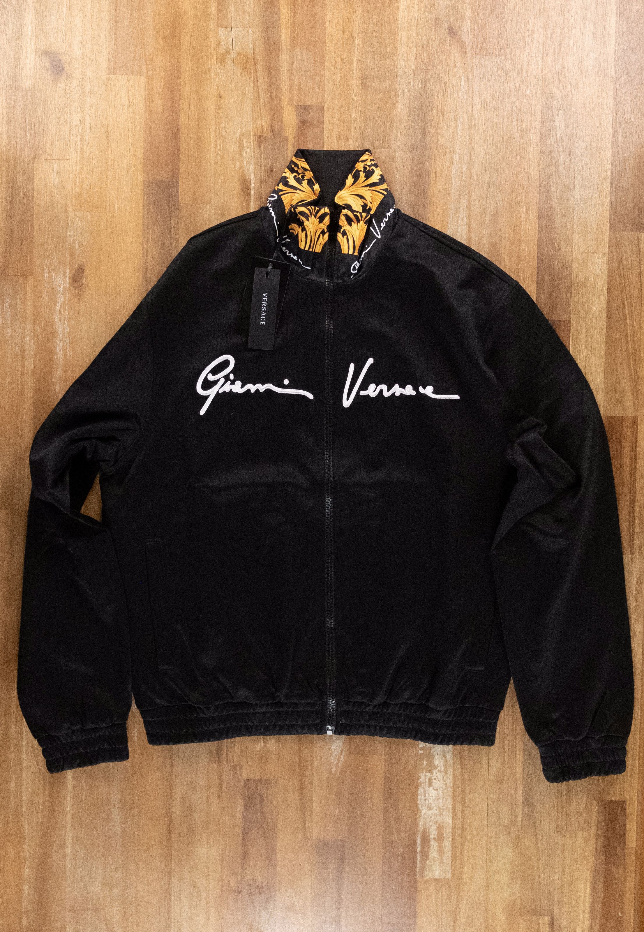 Versace VERSACE black Gianni signature logo baroque track jacket | Grailed
