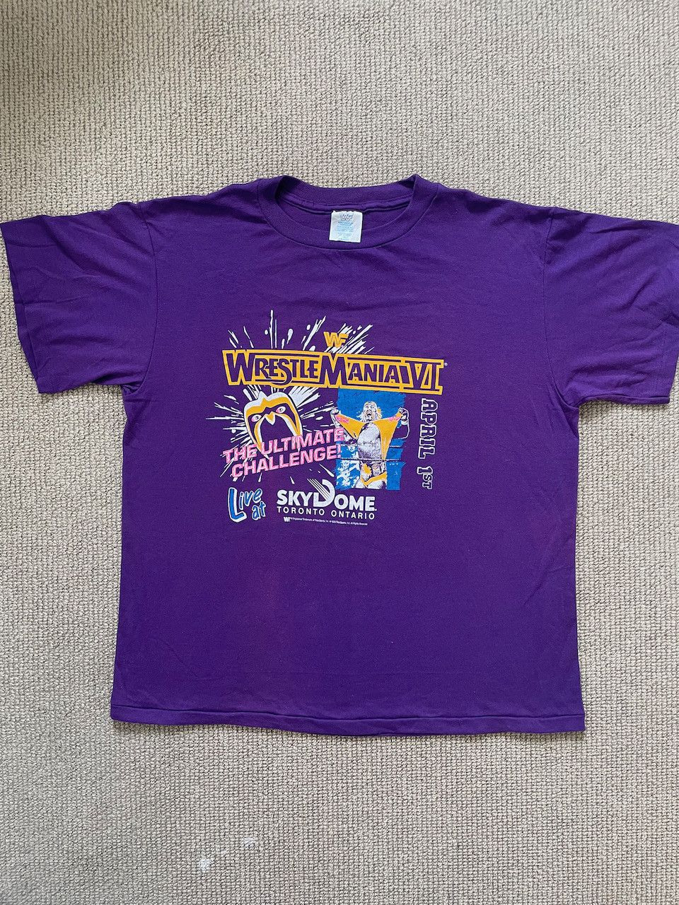 Wwf WrestleMania 6 Rare Purple Promo XL WWF WCW WWE | Grailed