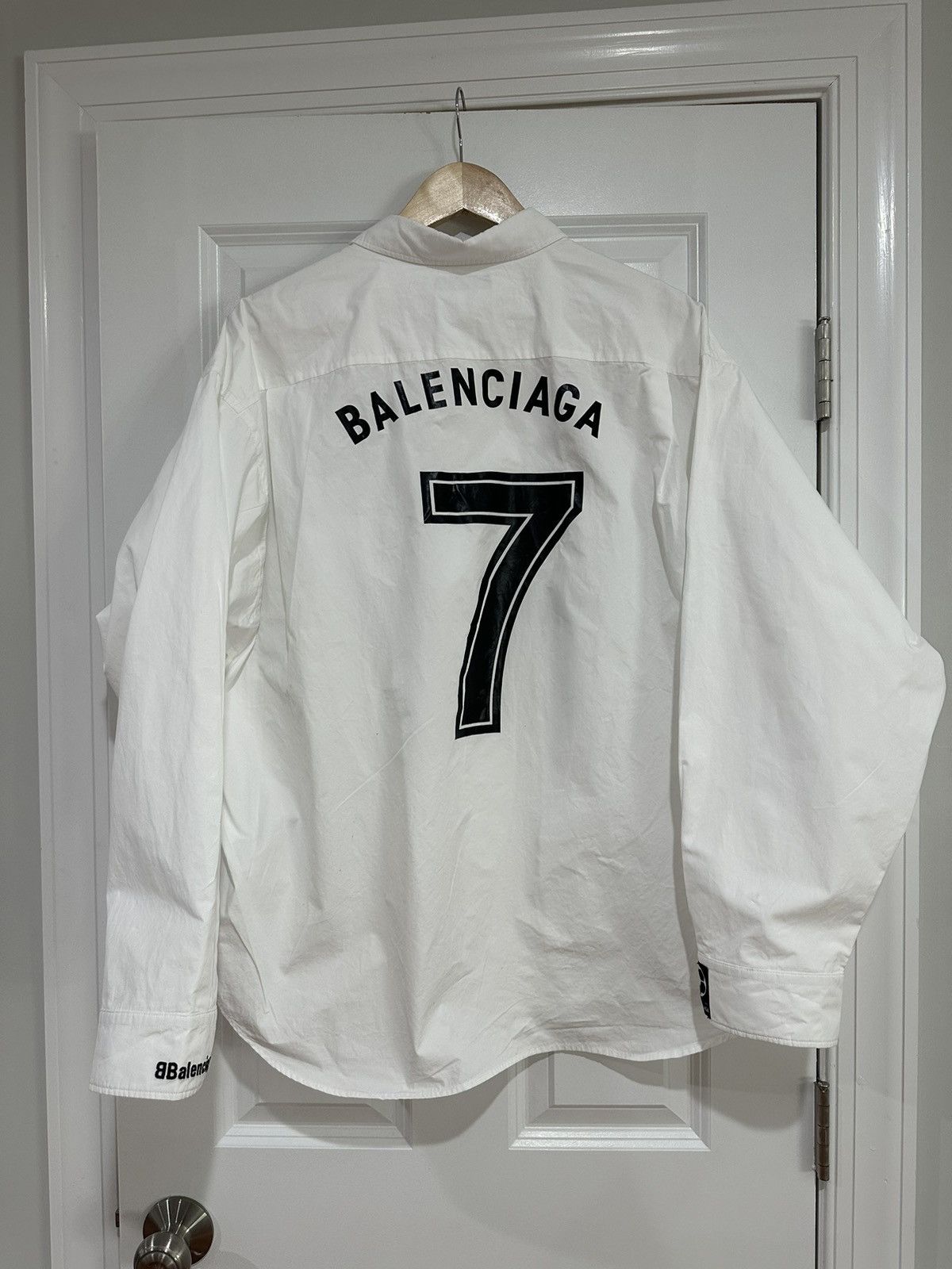 Balenciaga Men's Balenciaga Soccer Logo Oversized Button Down Shirt ...