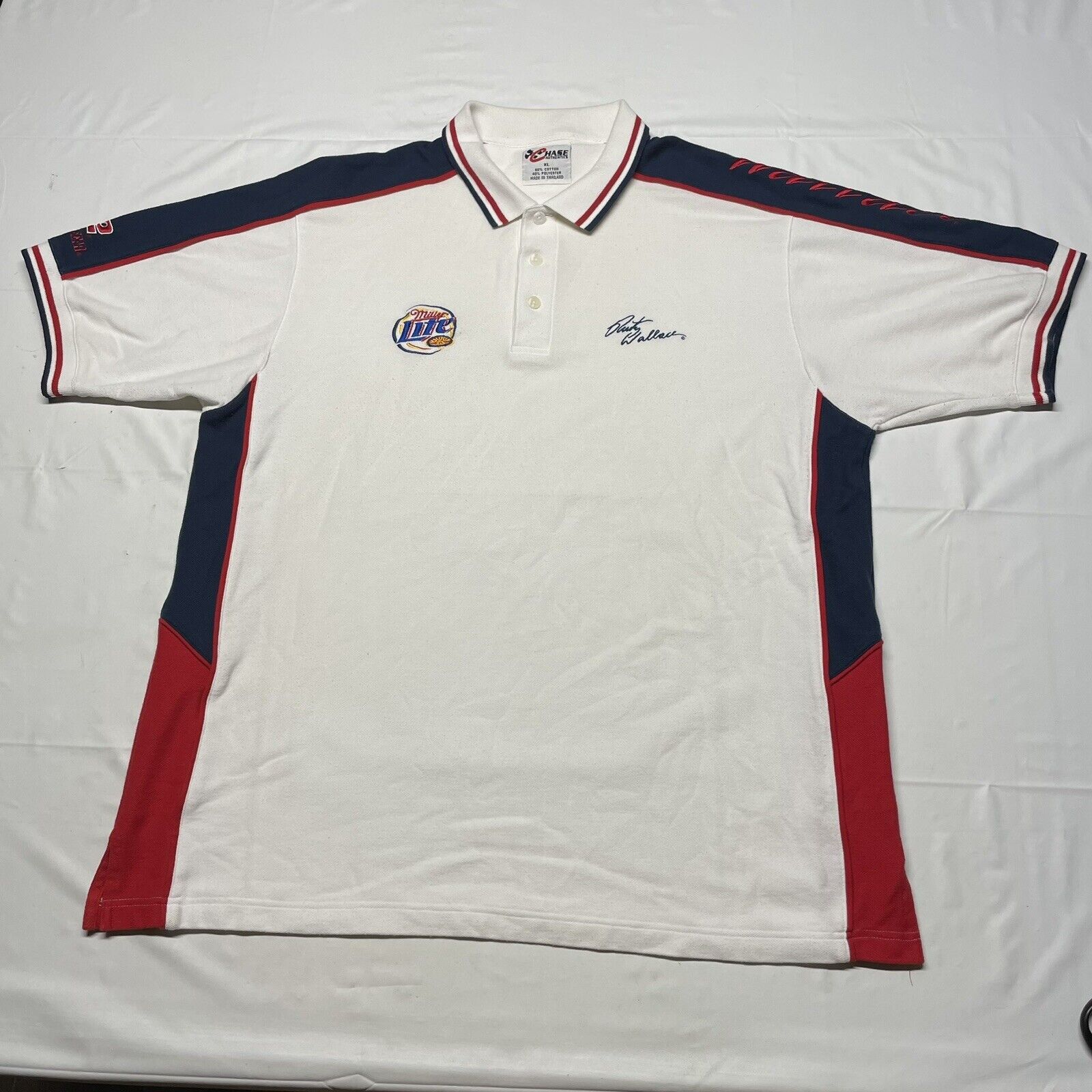 Chase Authentics Vintage 90s Rusty Wallace Miller Lite Polo T-Shirt ...