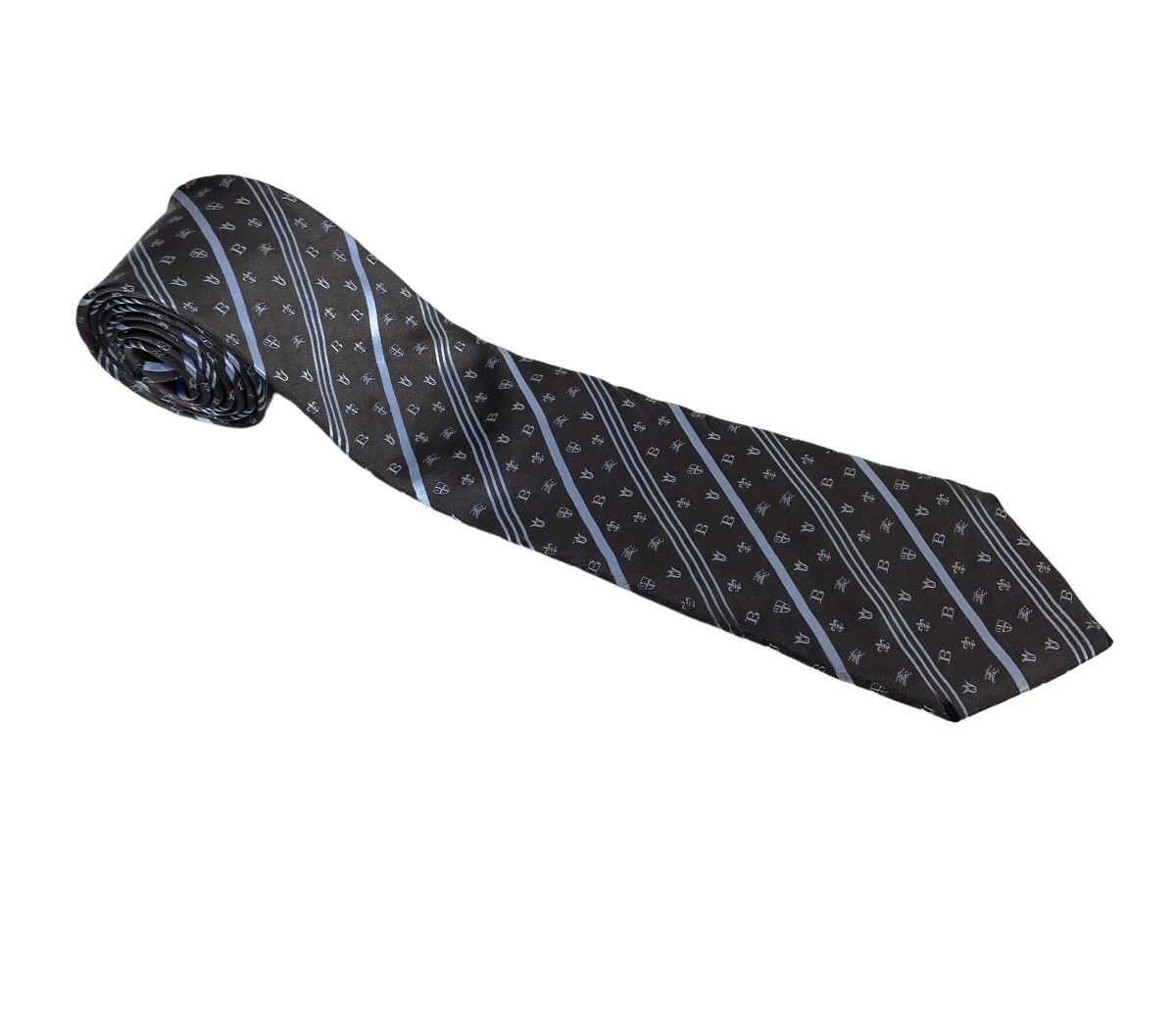 Rare Burberry Black Label Silk Neck Tie Multilogo Made Japan Ties Pocketsquares