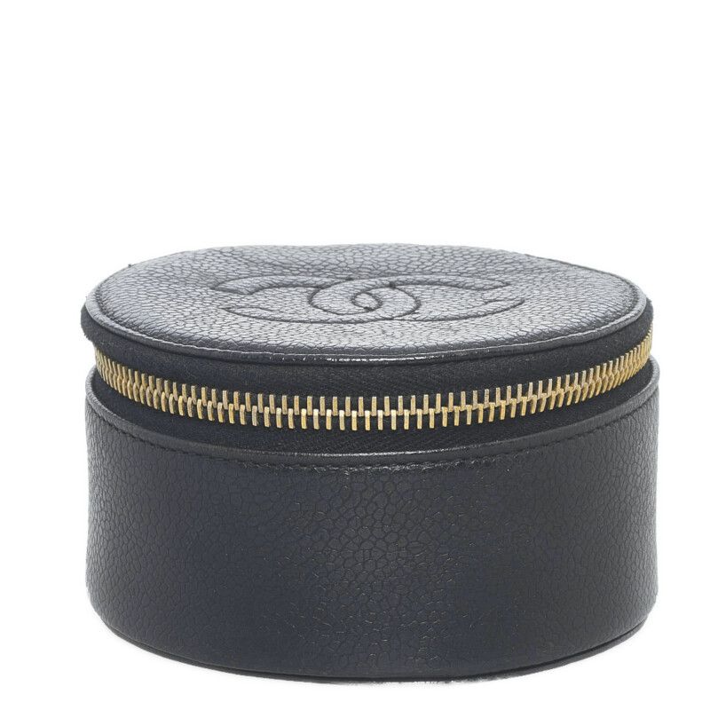 Chanel Caviar Round Vanity Case | Grailed