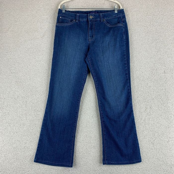 Vintage Bandolino Denim Bootcut Jeans Women's 12 Blue Faded Embellished ...
