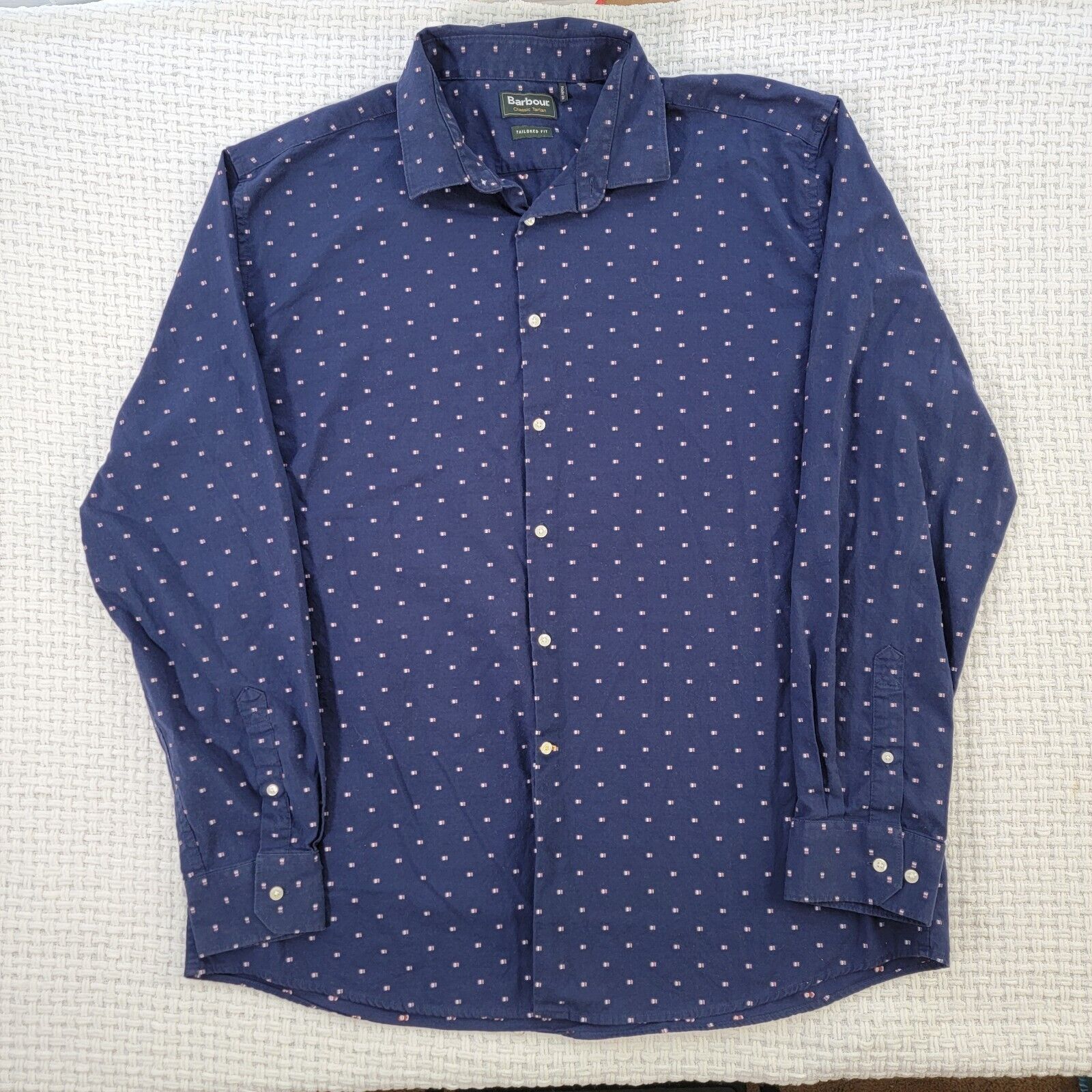 Barbour Barbour Shirt Classic Tartan Mens XL Tailored Fit White Flag ...