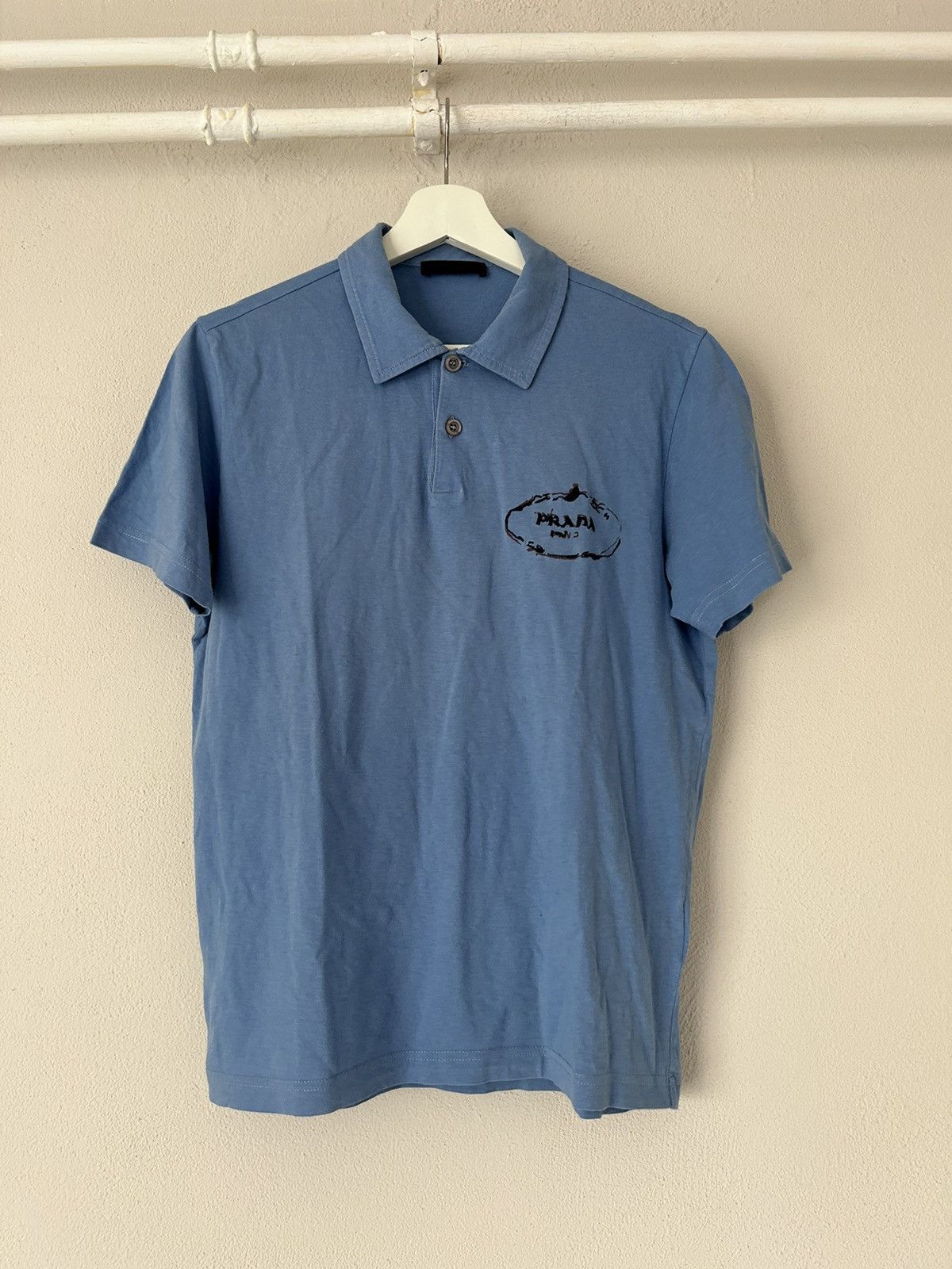 Prada Embroidered Crest Logo Polo | Grailed