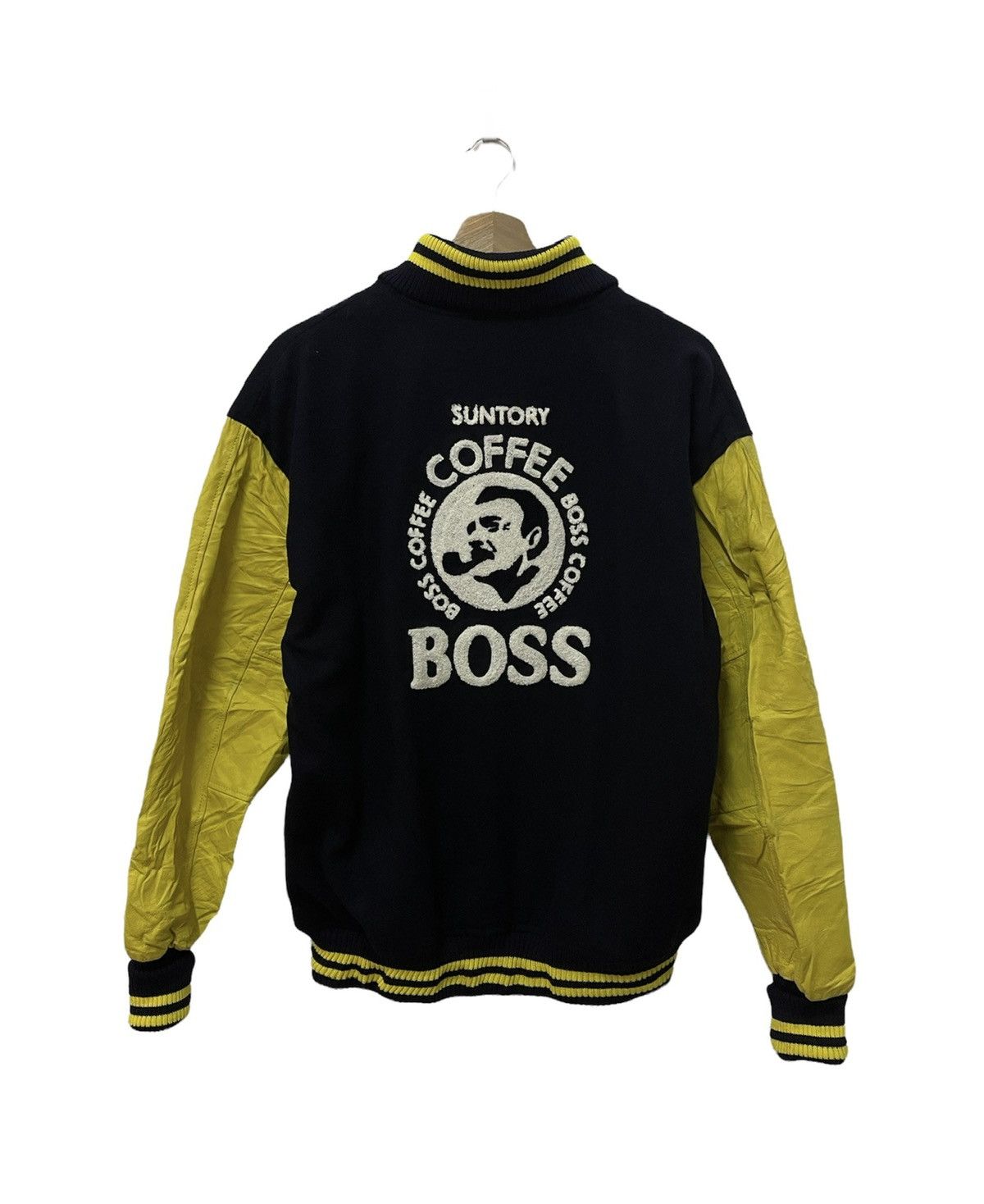 Vintage Vintage Suntory Boss Coffee Leather Varsity Jacket | Grailed