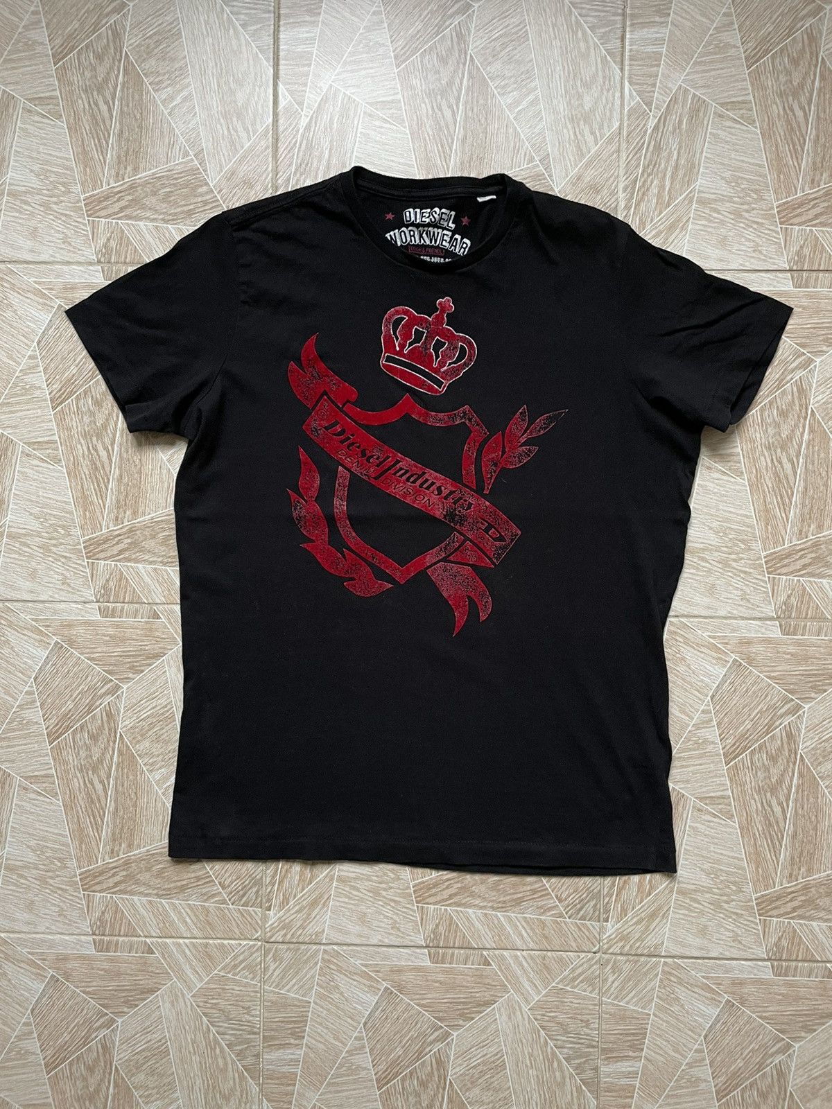 Diesel Vintage Diesel Big Velour Logo Avant Garde Tee | Grailed