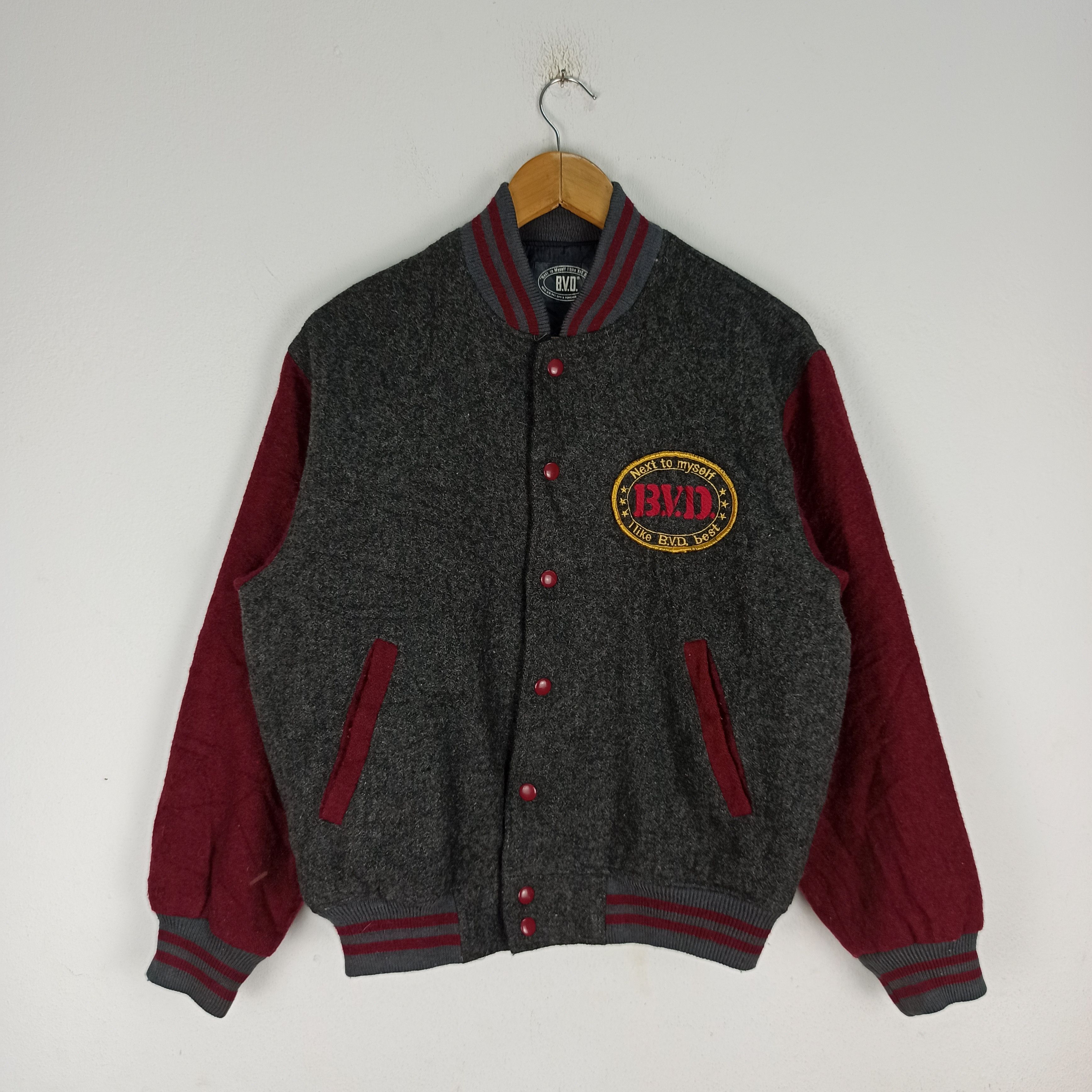 Japanese Brand × Streetwear × Varsity Jacket Varsity Jacket Wool BVD ...