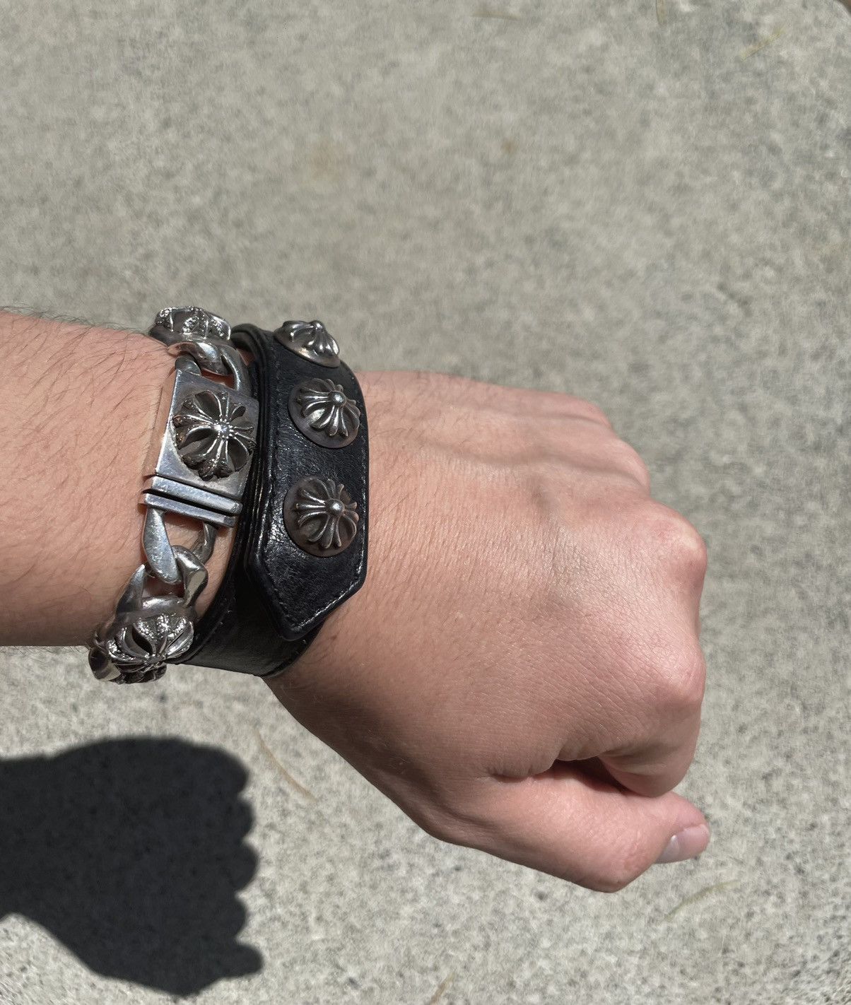 Chrome Hearts Chrome Hearts Black Leather Bracelet | Grailed
