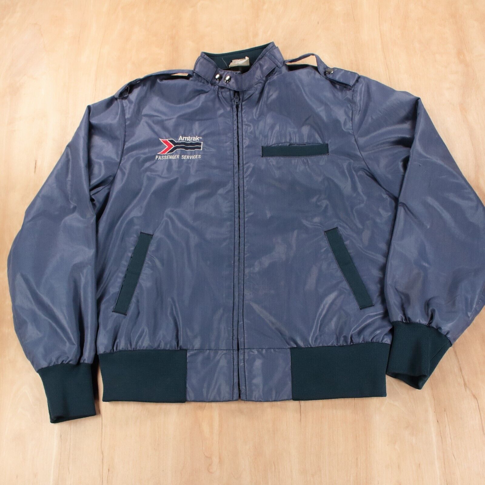 Vintage Amtrak Passenger Services harrington jacket LARGE vtg 80s 90s ...